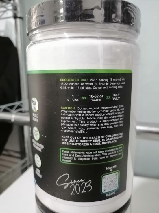 CREATINE MONOHYDRATE RAW RS SUPPS 100 SERVES 1.1 POUNDS (500G)– suplementos-vikingo-gt