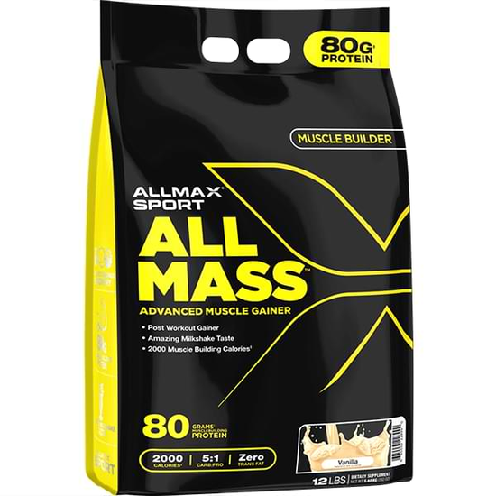 ALL MASS ADVANCED MUSCLE GAINER ALLMAX SPORT 57SERVS 12 LBS ...