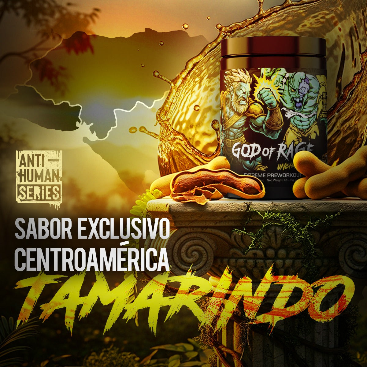 PREWORKOUT GOD OF RAGE CENTURION LABZ COLLAB ANTI-HUMAN 25 SERVIDAS ...