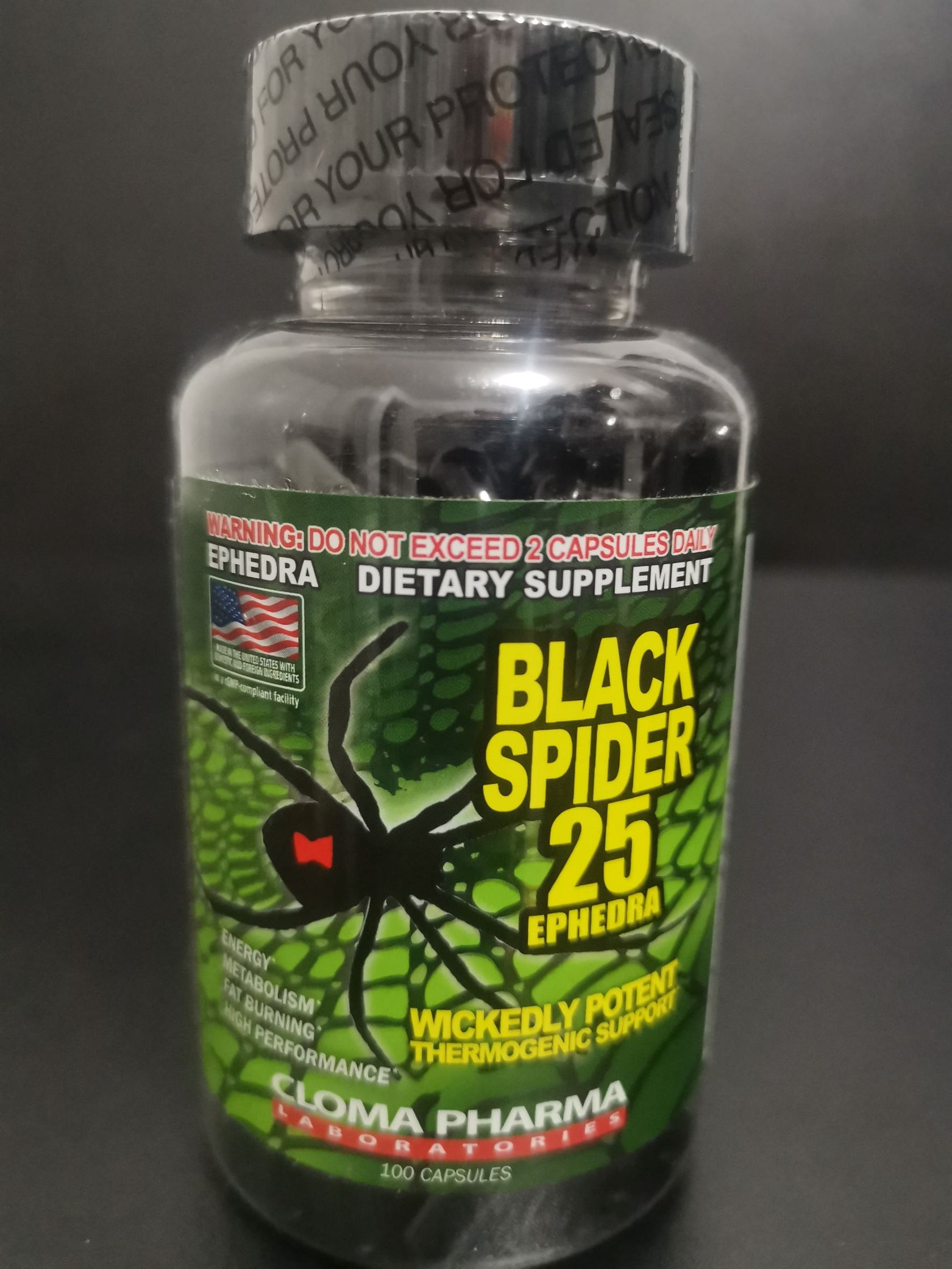 BLACK SPIDER 100 CAPSULAS– suplementos-vikingo-gt