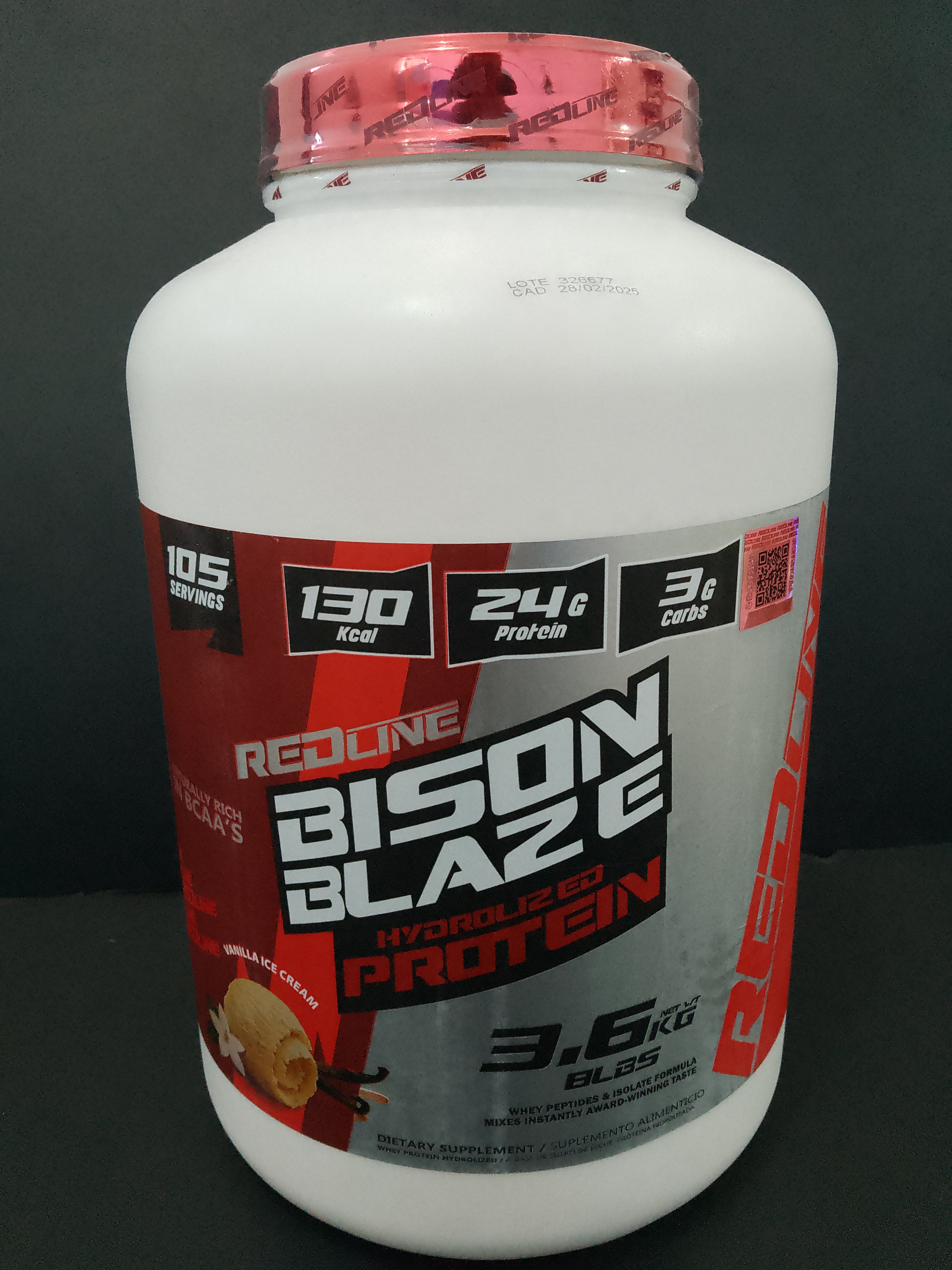 HYDROLIZED PROTEIN BISON BLACE REDLINE 105 SERVIDAS 8LBS. (3,628 GRS ...